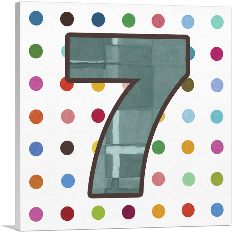 Artcanvas Fun Polka Dots Number 7 Seven Numeral On Canvas Textual Art Wayfair Canada